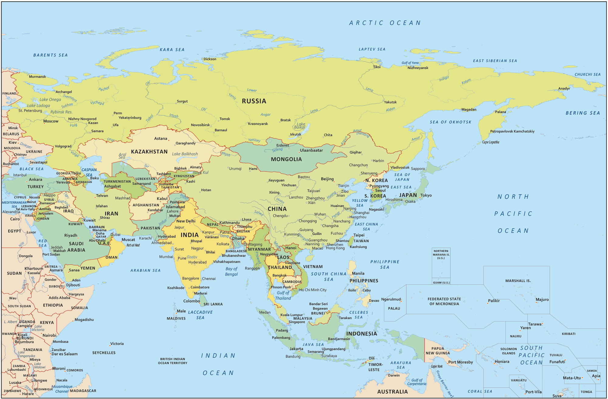 Map Asia Countries Jolie Madelyn