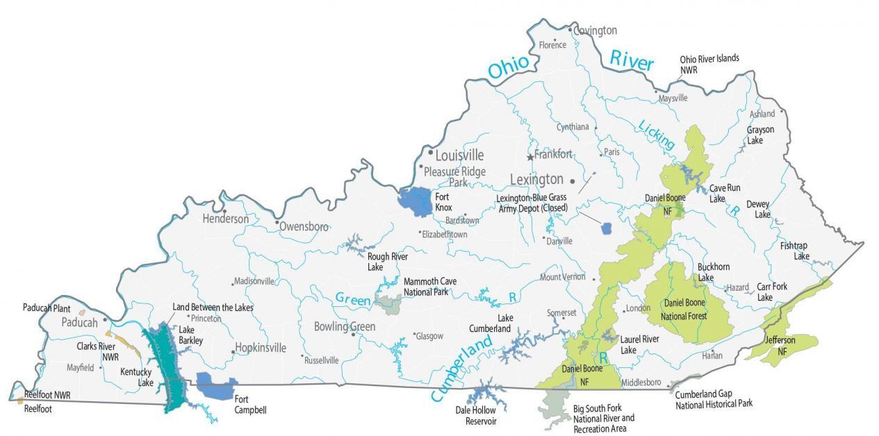 Kentucky State Map - Places and Landmarks - GIS Geography Kentucky State Map - Places and Landmarks - GIS Geography