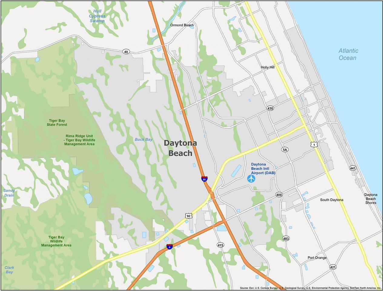 Map Of Daytona Beach Florida GIS Geography
