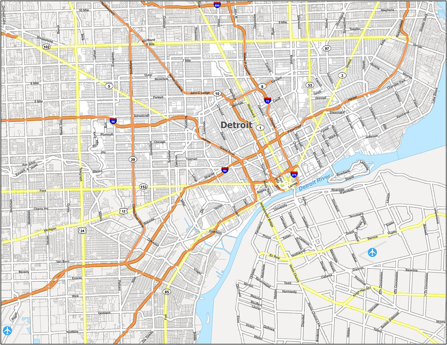 Detroit Zip Code Map GIS Geography Detroit Zip Code Map GIS Geography
