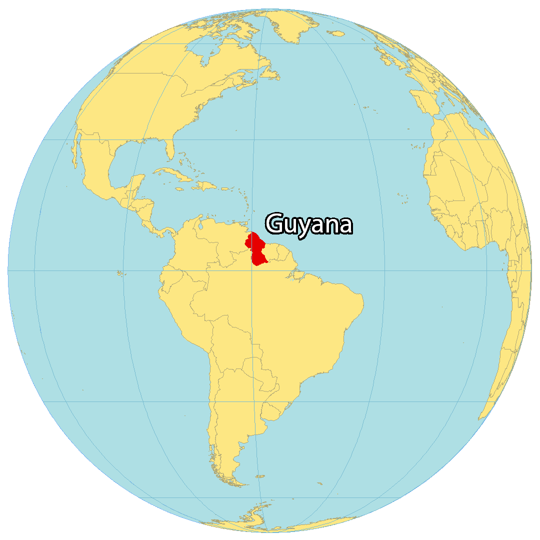 Guyana On World Map Guyana On World Map