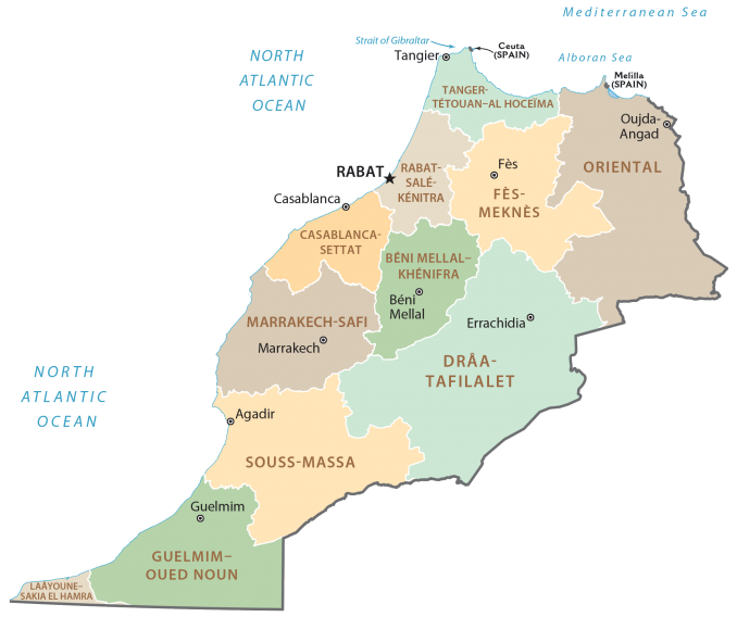 Map of Morocco - Cities and Roads - GIS Geography Map of Morocco - Cities and Roads - GIS Geography