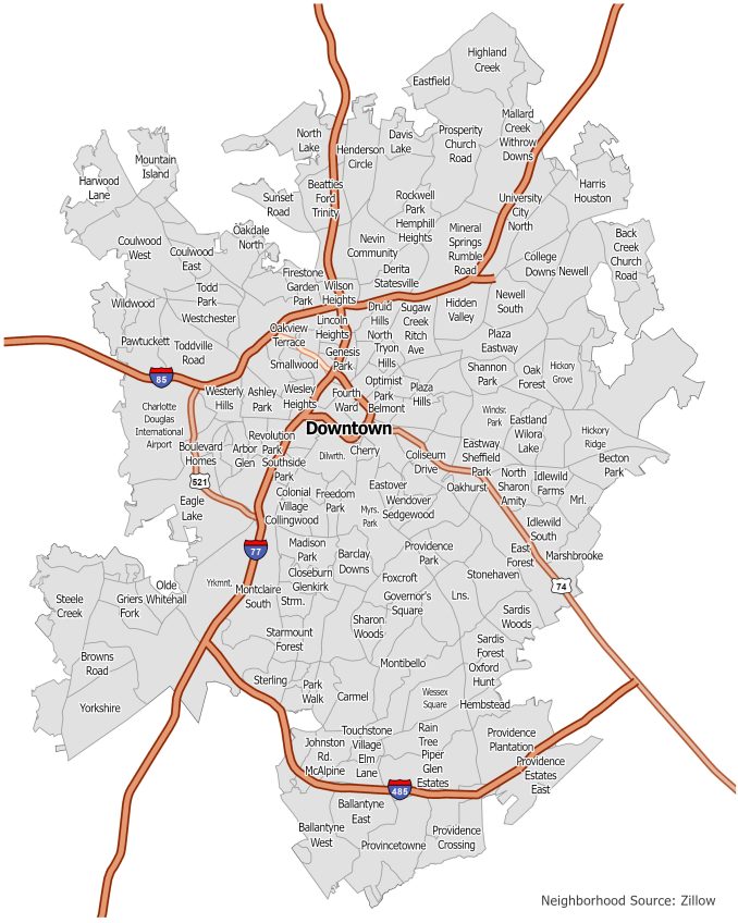 Charlotte Neighborhood Map GIS Geography Charlotte Neighborhood Map GIS Geography