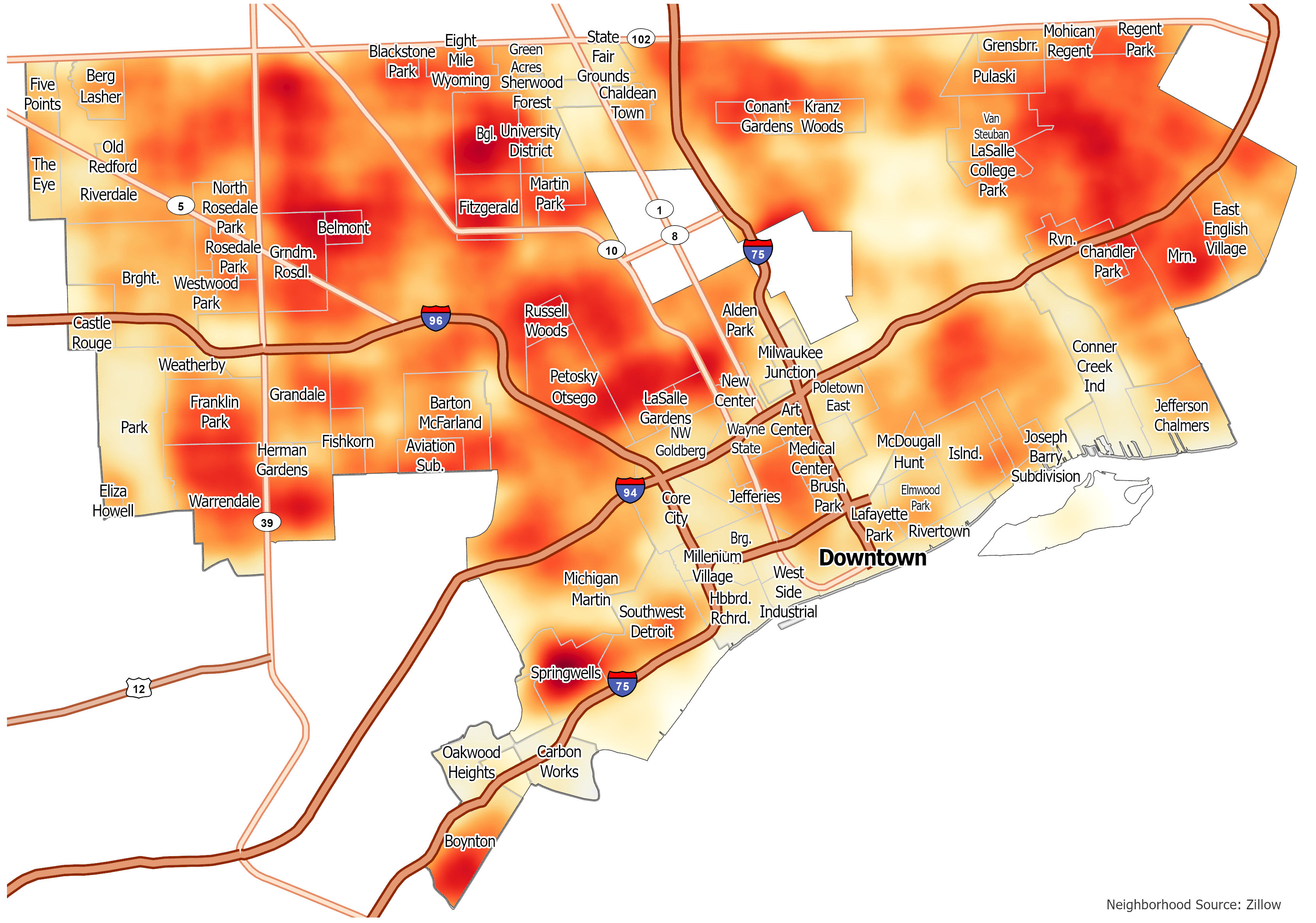 Detroit Crime Map GIS Geography