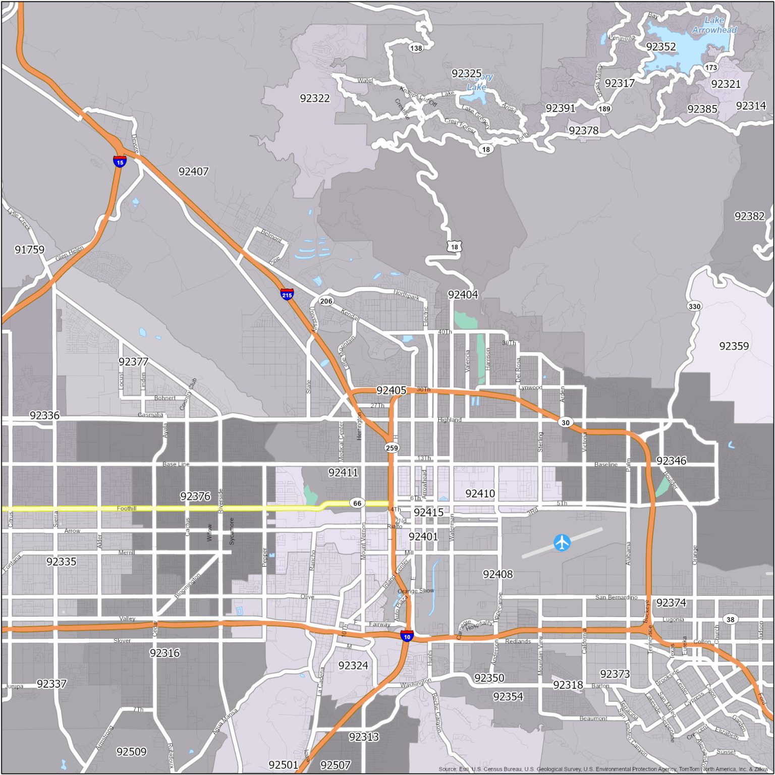 San Bernardino Zip Code Map GIS Geography San Bernardino Zip Code Map GIS Geography