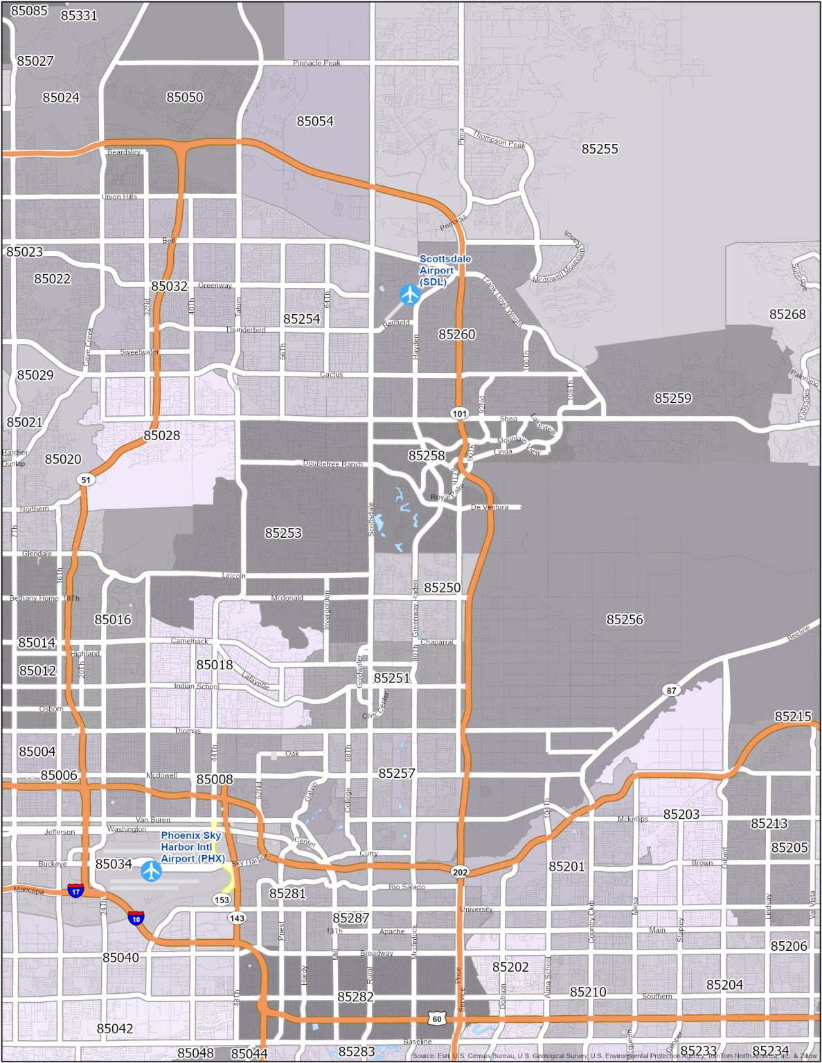 Scottsdale Zip Code Map GIS Geography Scottsdale Zip Code Map GIS Geography